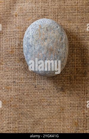 Top view of single gray pebble isolated on white background Stock Photo ...