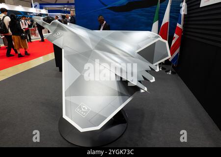 A model of the next-generation fighter jet "GCAP" (Global Combat Air ...