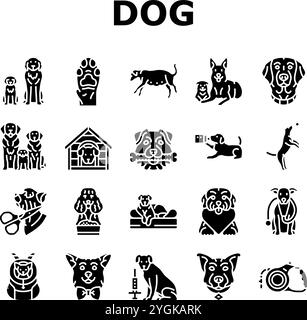 dog breeding genetics pedigree icons set vector Stock Vector Image ...