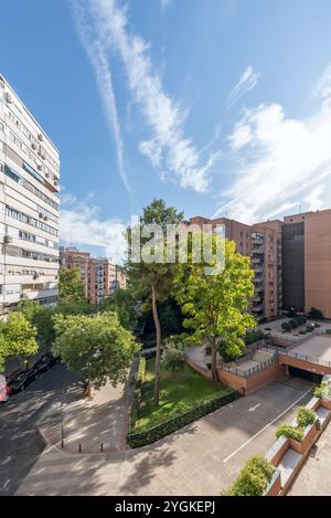 Residential urban building facades can feature a wide variety of styles ...