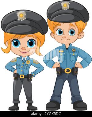 Two cartoon police officers in uniform Stock Vector Image & Art - Alamy