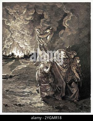 Lot and his family leaving Sodom, from the cycle: The History of Lot ...