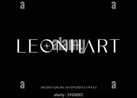 Elegant minimalist sans serif alphabet display font vector illustration ...