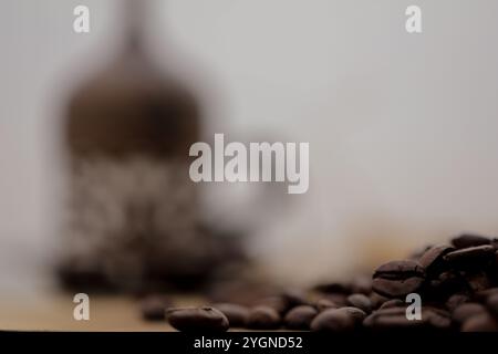 Gaziantep, Turkey. Coffey beans and traditional cups of coffee in a ...
