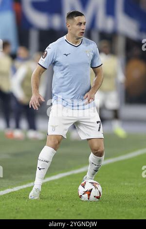Lazioâ??s Serbian defender Adam Marusic controls the ball during the ...