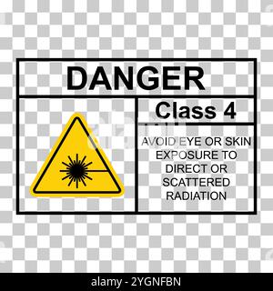 Laser radiation danger class 1 label icon, safety information symbol ...