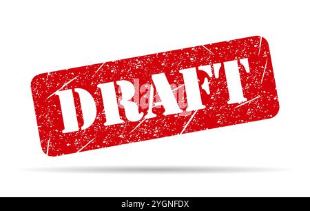 Draft stamp shadow symbol, label sticker sign button, text banner ...