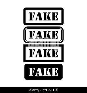 Set of Fake stamp symbol, label sticker sign button, text banner vector ...