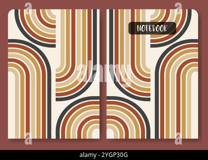 Notebook cover and page design with rainbow Stock Vector Image & Art ...