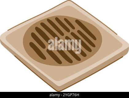 safety drain cover cartoon vector illustration Stock Vector Image & Art ...
