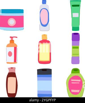 silky hair conditioner cartoon vector illustration Stock Vector Image ...