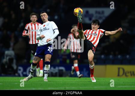 Sunderland's Luke O'Nien and Preston North End's Ryan Ledson battle for ...