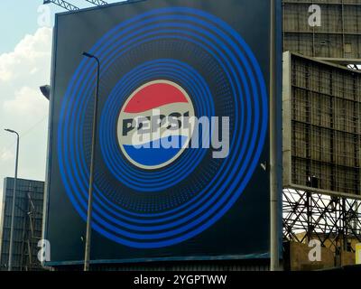 Cairo, Egypt, November 4 2024: Pepsi advertisement, Pepsi is a ...