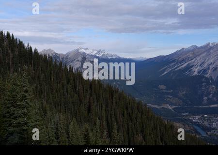 Photo of Cascade Mountain with the Bow Valley, Bow River and town of ...