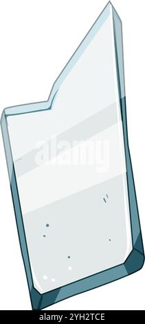 fracture glass broken shard cartoon vector illustration Stock Vector ...