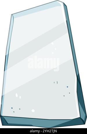fracture glass broken shard cartoon vector illustration Stock Vector ...