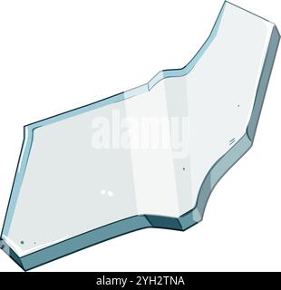 fracture glass broken shard cartoon vector illustration Stock Vector ...