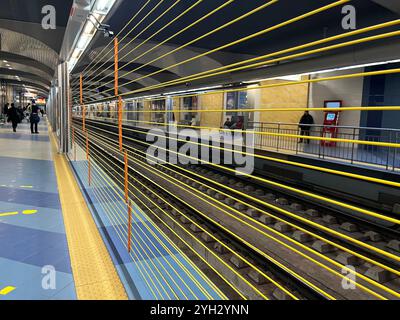 automatic barriers, platform screen barriers, metro station, metro ...