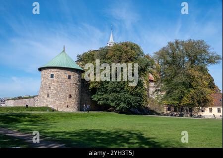 The circular Monks Tower within the grounds of the 13th century ...