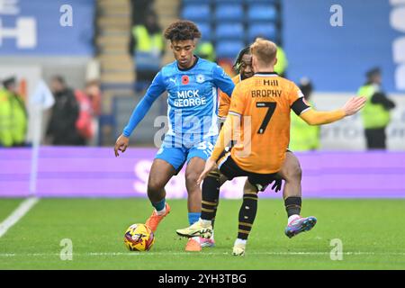 James Donnelly (33 Peterborough United) goes off the pitch injured during the Sky Bet League 1 ...