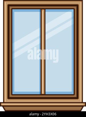mullion window frame cartoon vector illustration Stock Vector Image ...
