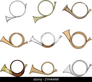 post horn set cartoon vector illustration Stock Vector Image & Art - Alamy