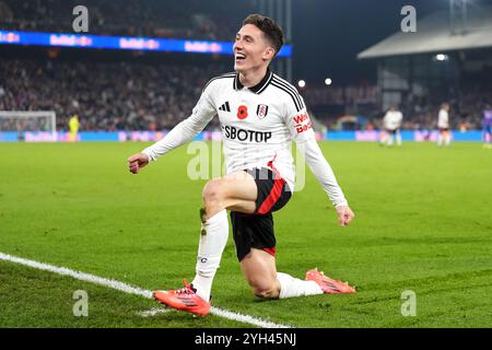 Harry Wilson of Fulham celebrates his goal to make it 1-3 during the ...
