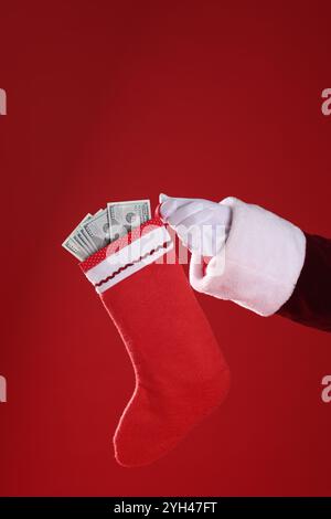 santa with dollar banknotes Stock Photo - Alamy