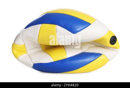 One deflated volleyball ball isolated on white Stock Photo - Alamy