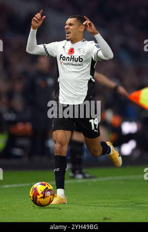 Derby County's Kayden Jackson reacts during the Sky Bet Championship ...