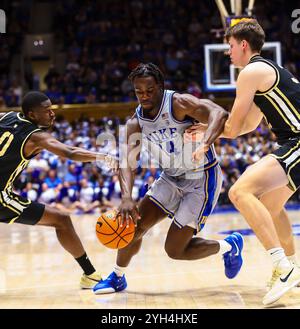 Duke guard Sion James (14) celebrates after scoring against Clemson ...