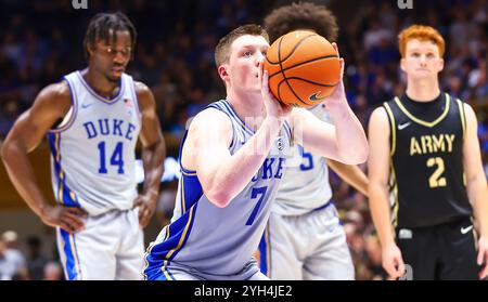 November 8, 2024: Duke forward Kon Knueppel (7) brings ball around ...