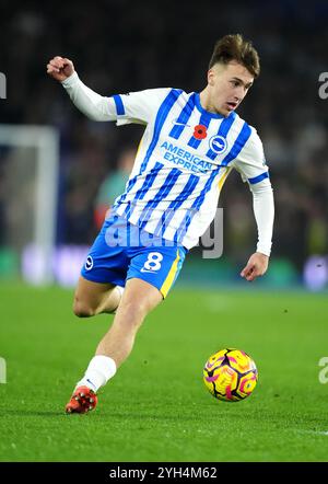 Brighton and Hove Albion's Brajan Gruda during the Premier League match at the London Stadium ...