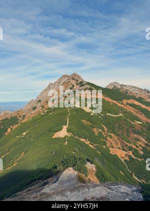 Mount Giewont with a cross at its summit, Tatra Mountains, Poland, an ...