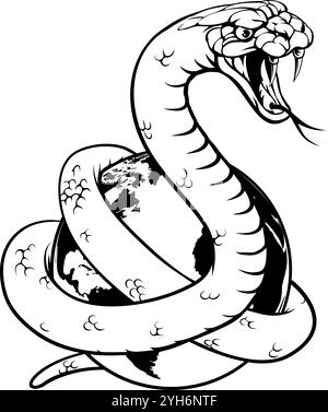 Snake World Earth Globe Concept Stock Vector Image & Art - Alamy
