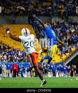 Pittsburgh wide receiver Konata Mumpfield speaks during a press ...
