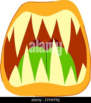 devour monster mouth cartoon vector illustration Stock Vector Image ...