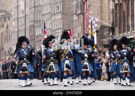 Members of the RAF Pipes and Drums band during the Remembrance Sunday ...