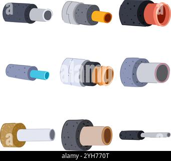 thermal pipe insulation cartoon vector illustration Stock Vector Image ...