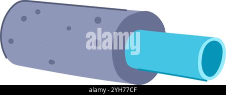 thermal pipe insulation cartoon vector illustration Stock Vector Image ...