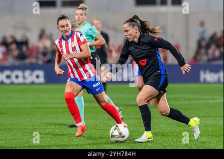 Claudia Pina Medina of FC Barcelona celebrates a goal with teammates ...