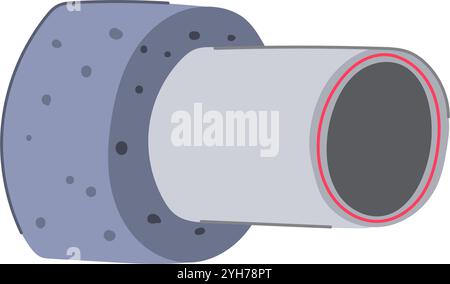 efficiency pipe insulation cartoon vector illustration Stock Vector ...
