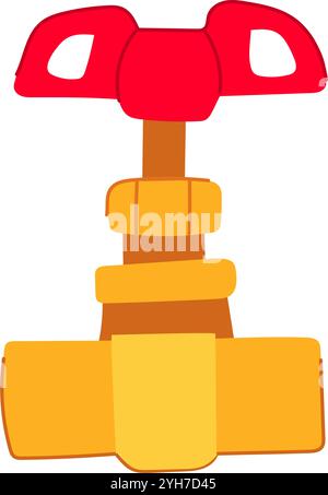shutoff plumbing valve cartoon vector illustration Stock Vector Image ...