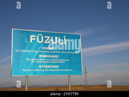 Fuzuli road sign in Karabakh Stock Photo - Alamy