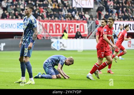 ENSCHEDE - (L-R) Davy Klaassen of Ajax, Wout Weghorst of Ajax during ...