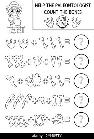 Counting game with cute paleontologist and dinosaur bones. Math ...