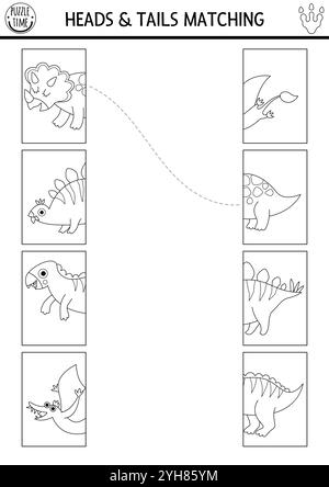 Dinosaur connect the halves worksheet. Prehistoric dino land matching ...