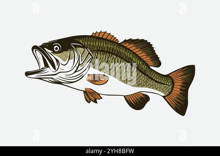 Bass fish vector clipart design template illustrations Stock Vector ...