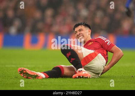 Lisandro Martinez of Manchester United reacts during the Premier League ...