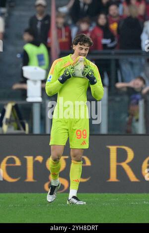 Romaâ s goalkeeper Mile Svilar during the Italian Football Championship ...